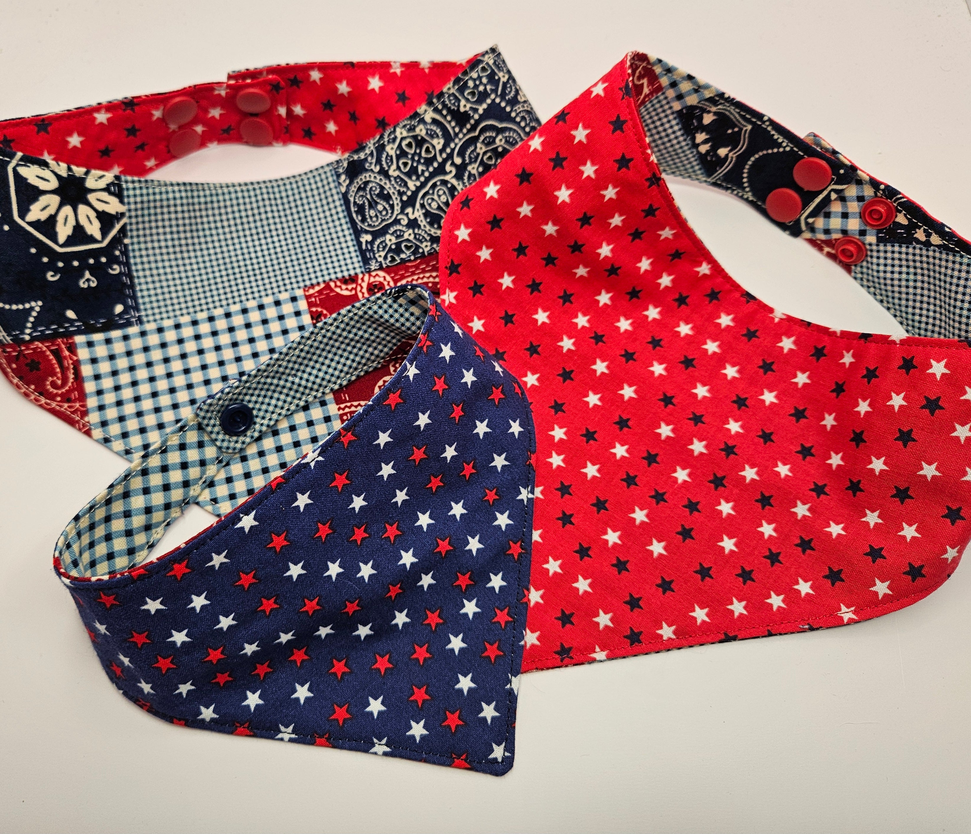 Patriotic Patchwork Snap-On Dog Bandana – DJS&K Handcrafted
